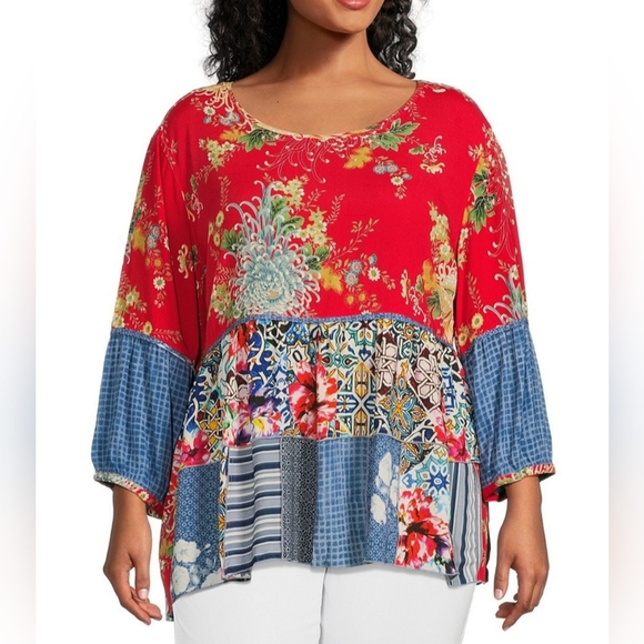 John Mark | Tops | John Mark Plus Size Japanese Floral Mixed Print 34 ...